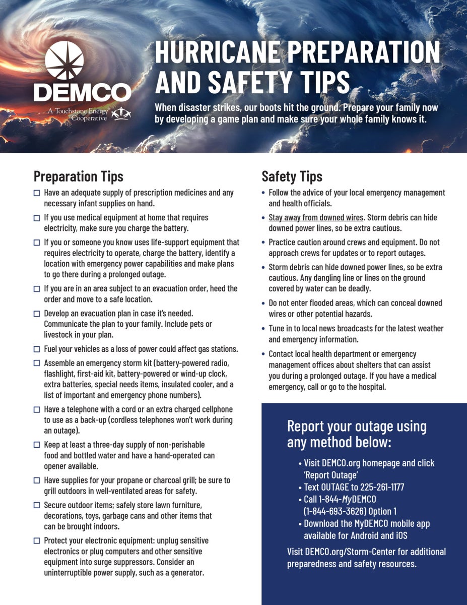 Storm Checklist | DEMCO